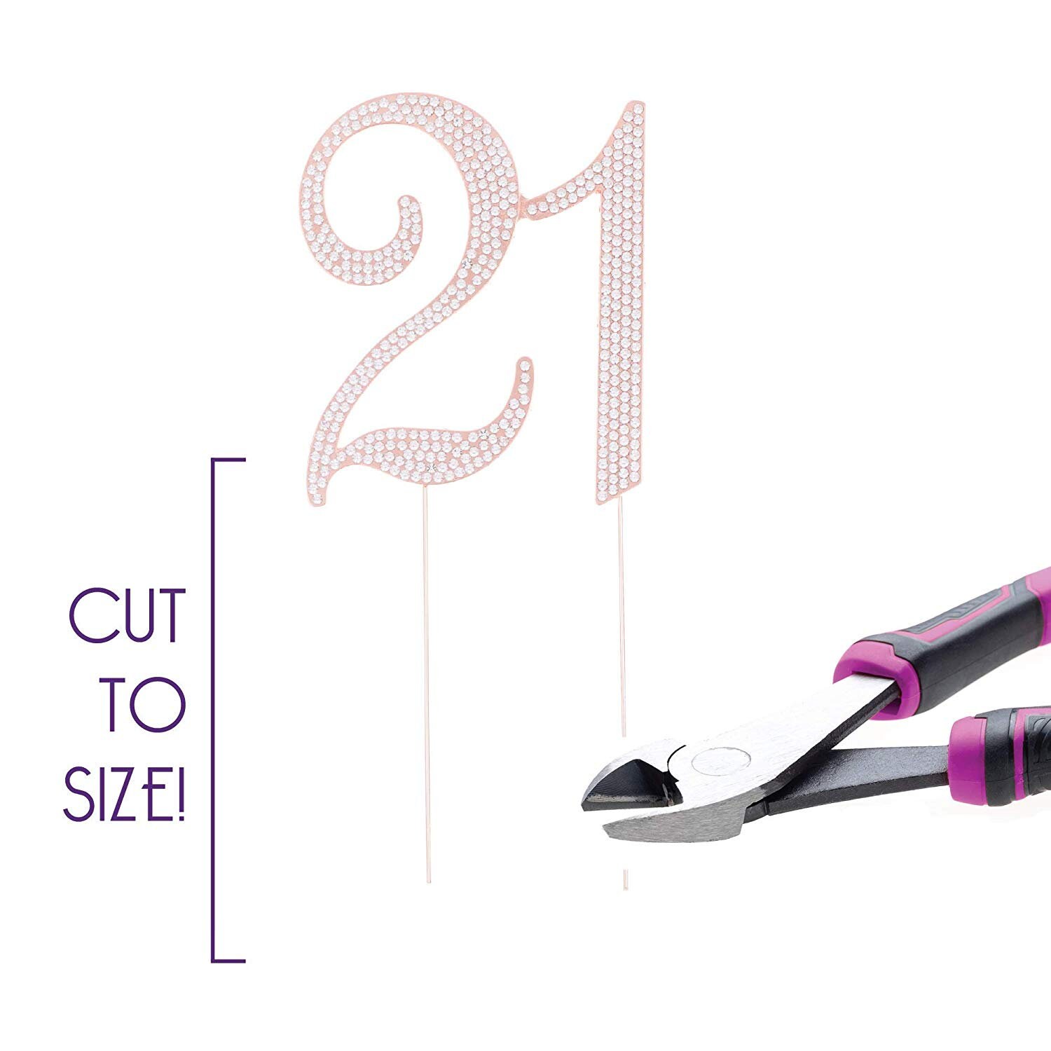 21 Cake Topper 21st Birthday Party Decorations Rose Gold | Etsy