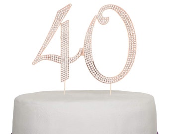 Gold Number 40 Cake Topper - Etsy