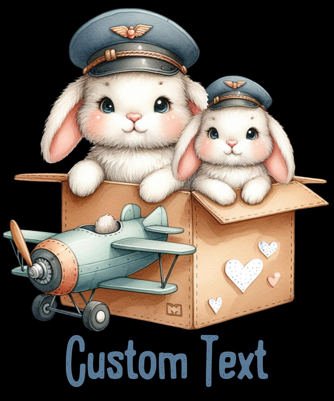 Cute Bunny Aviator Tote Bag, Adorable Rabbit Pilot Illustration, Kids ...