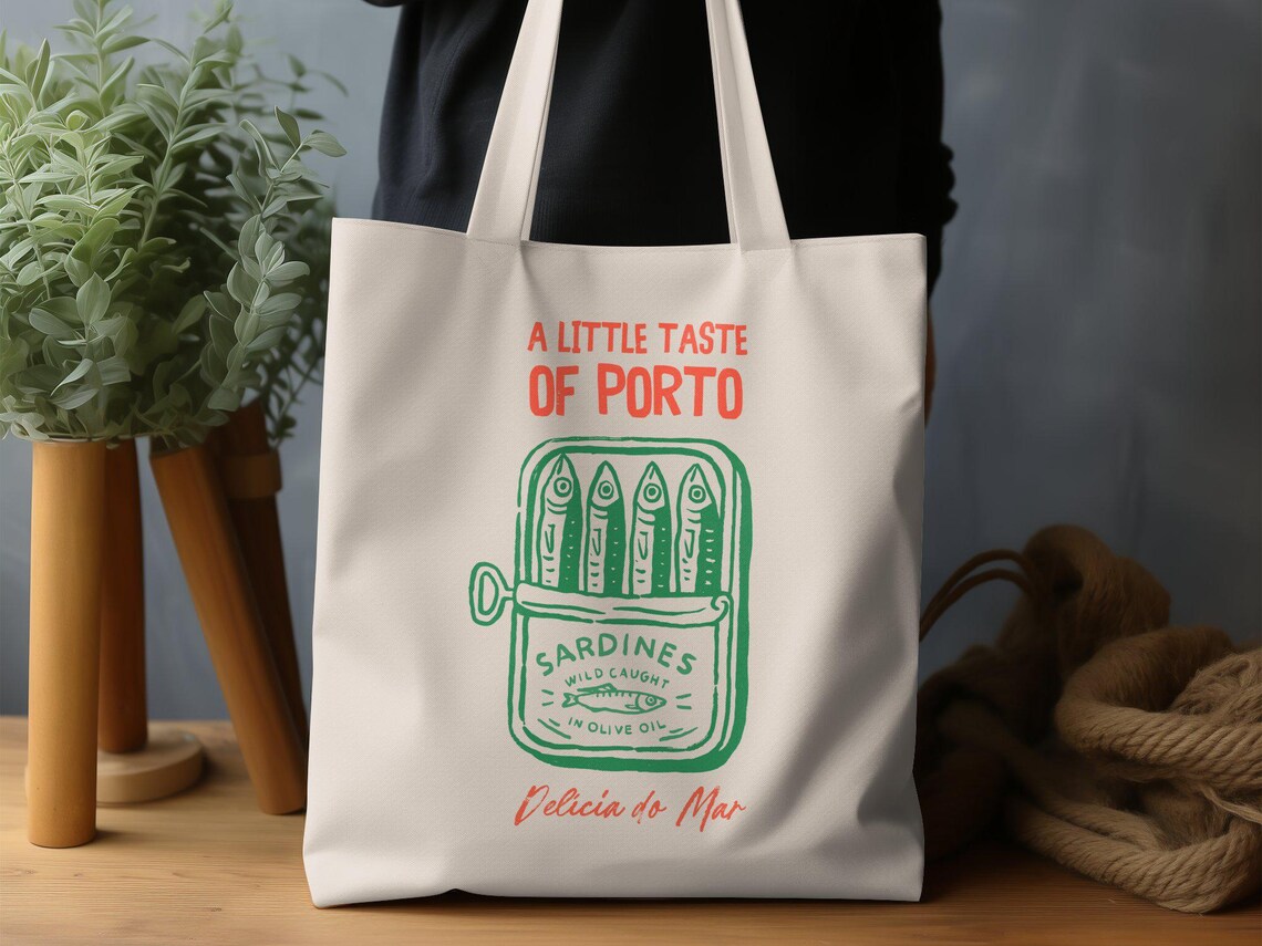 Porto Sardines Tote Bag, Portugal Gift, Travel Souvenir, Unique Design ...