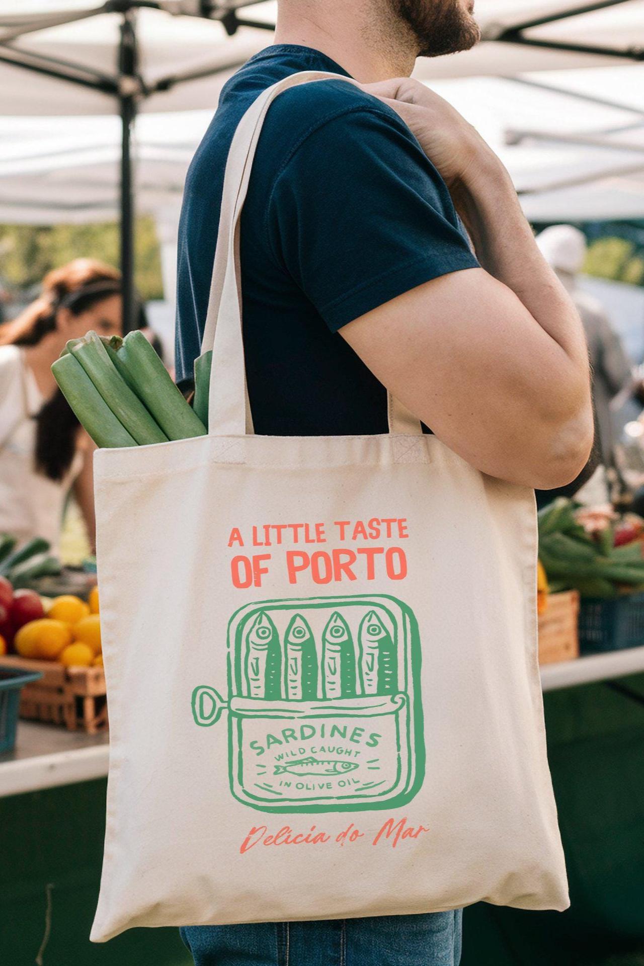Porto Sardines Tote Bag, Portugal Gift, Travel Souvenir, Unique Design ...