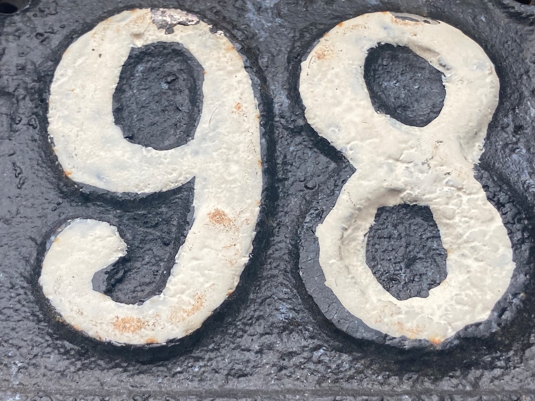 Vintage Cast Iron Large House Number "98" 100% Authentic. Dating From ...
