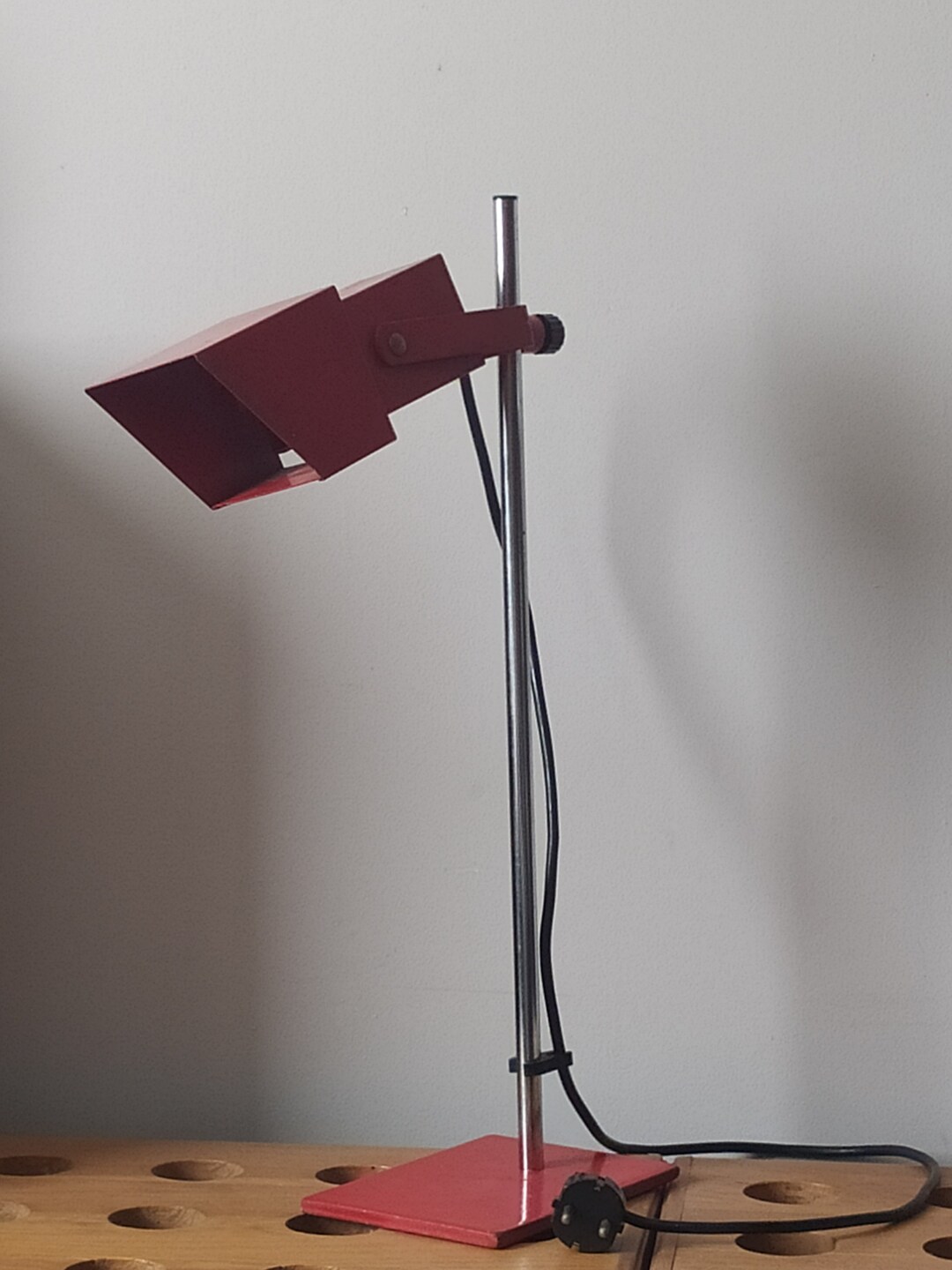 Mid Century Red Desk Lamp From the 70s Industrial Desk Lamp Adjustable ...