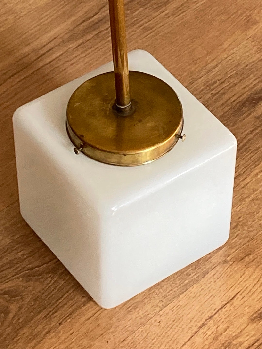 Antique 1920s Art Deco Glass Cube Pendant Lamp - Walter Georg Kostka ...
