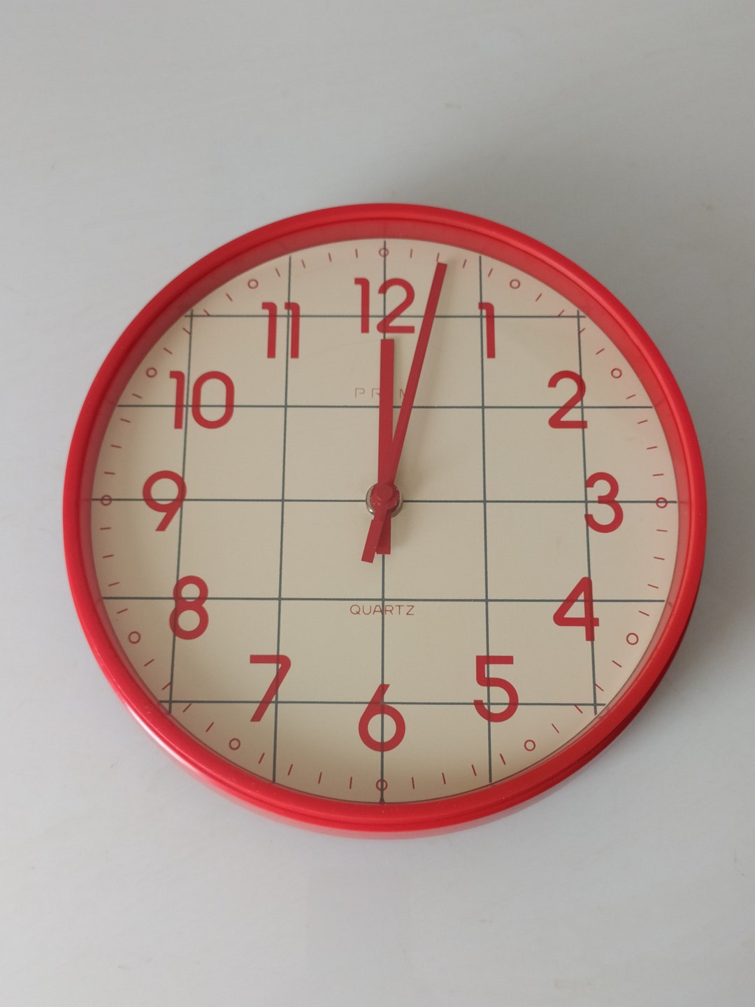 Retro 1980s Prim Red Wall Clock - Kitchen Clock - Home Decor - Made in ...