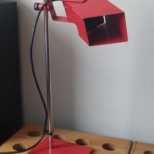 Mid Century Red Desk Lamp From the 70s Industrial Desk Lamp Adjustable ...
