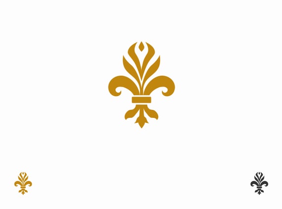 Modern Fleur De Lis LOGO Luxury Brand Rose Flower Life - Etsy Singapore