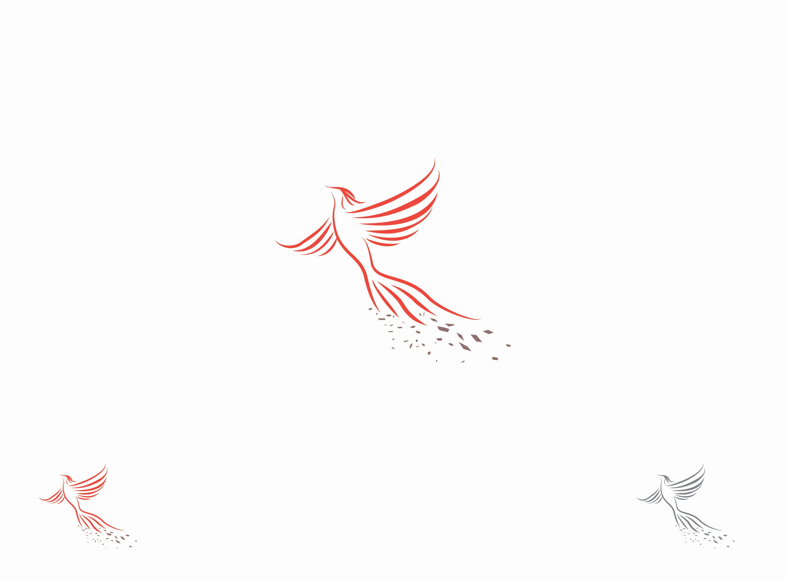 Phoenix LOGO Rising From the Ashes, Greek Mythology, Powerful Fire Bird ...