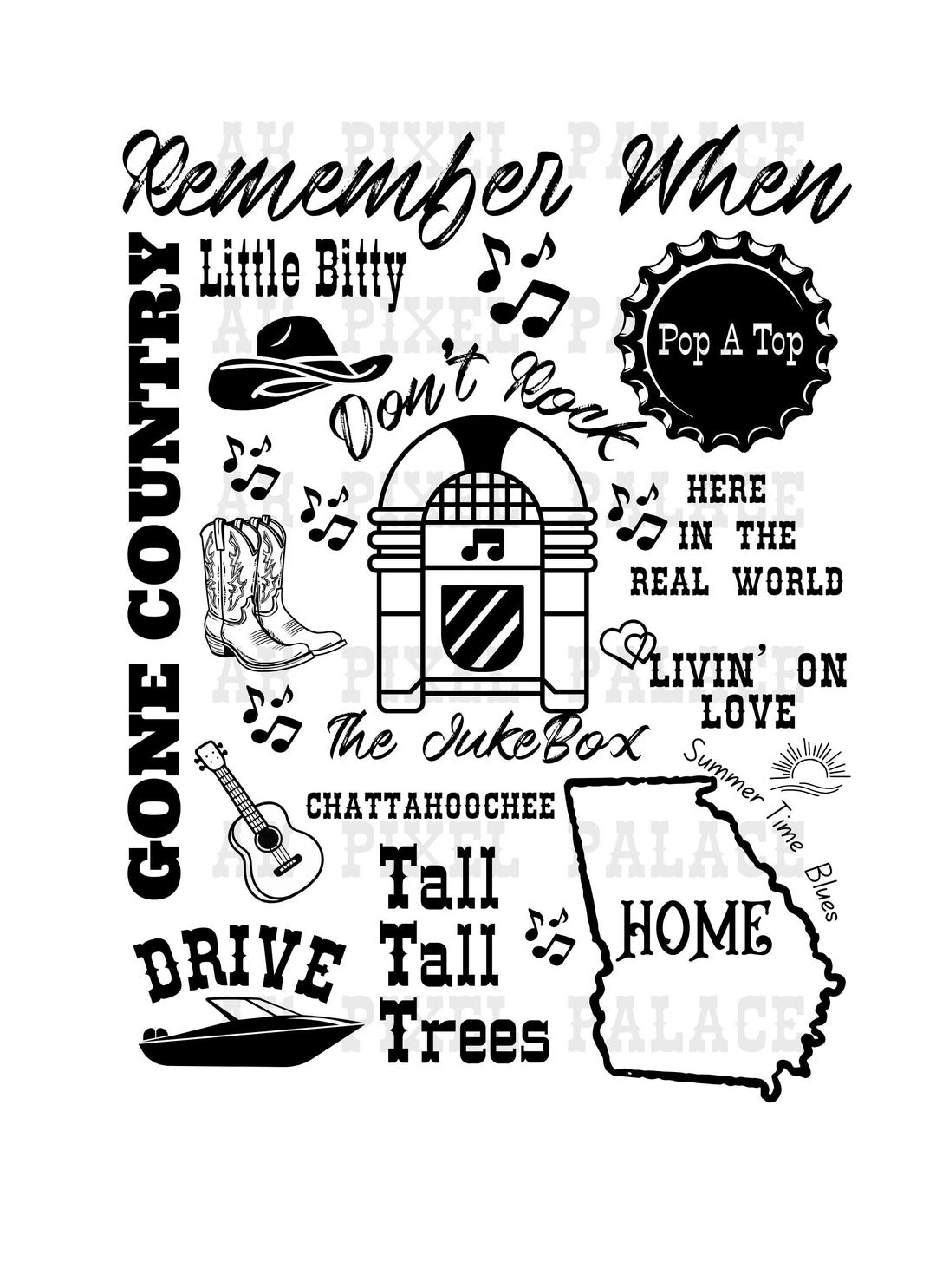 ALAN JACKSON Lyrics SVG, Png File: Country Music Design (digital ...