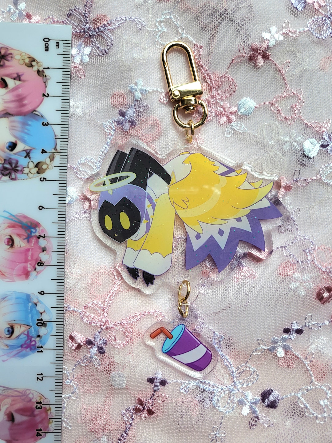 Adam and Soda Linked Charm Keychain Hazbin Hotel - Etsy