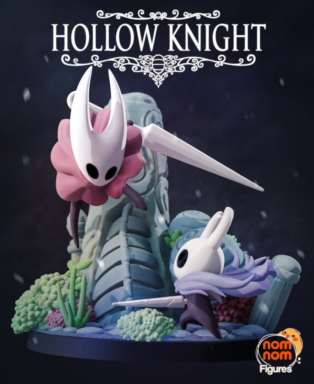 Knight and Hornet Chibi Style 3D Printed Statue Kit | Garage Kit ...
