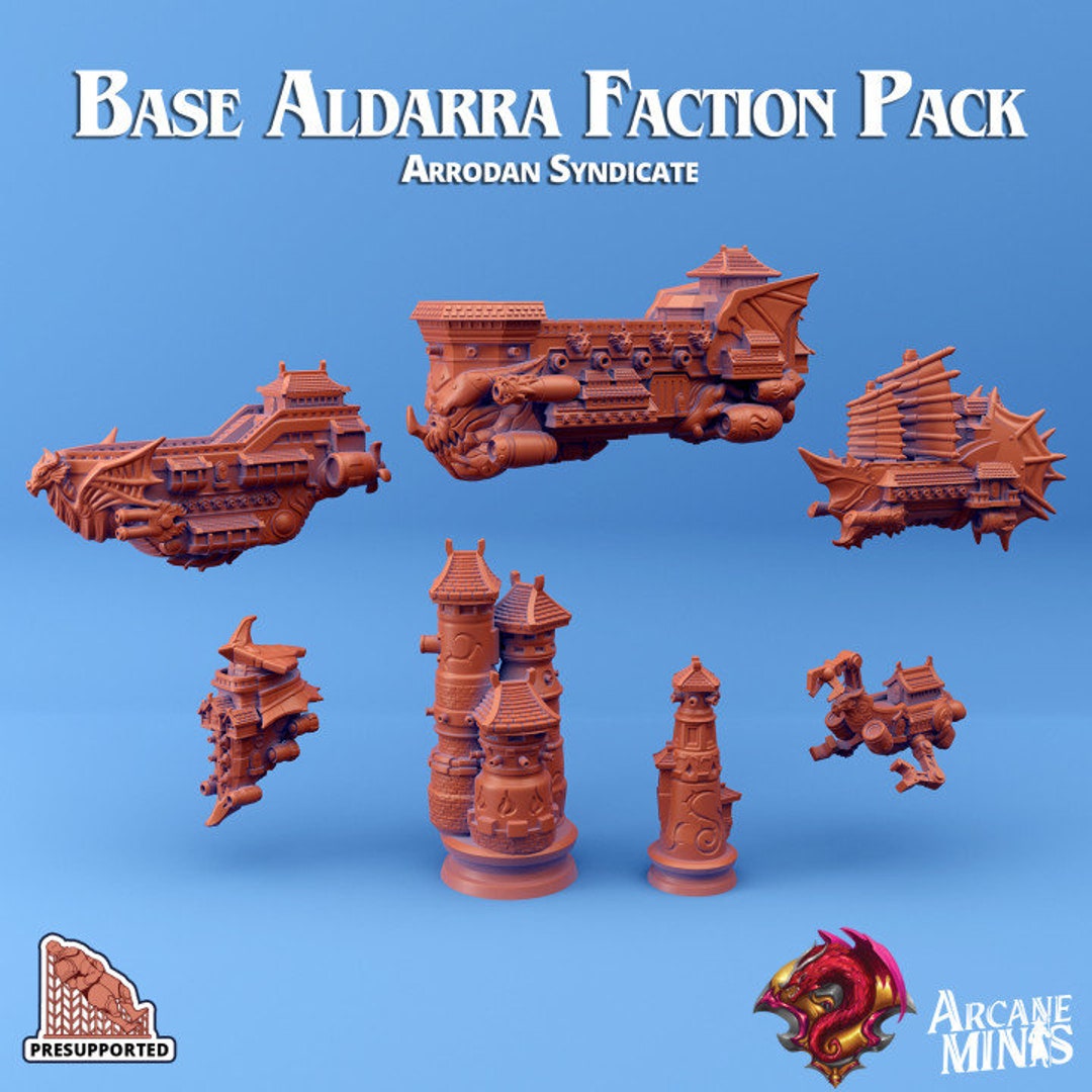Arrodon Syndicate Ship Pack -7 Pack- Fleet Scale | Arcane Minis - Skies ...