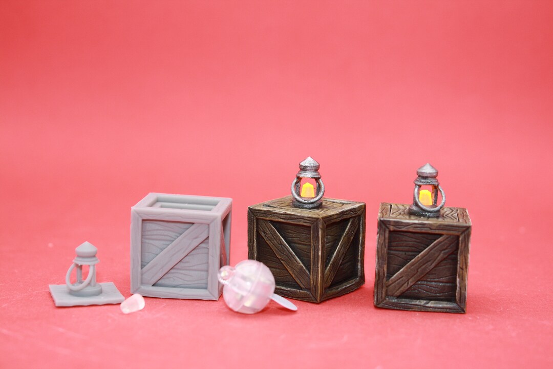 LED Light up Lantern Crates Set of 3 for Dungeons and Dragons ...
