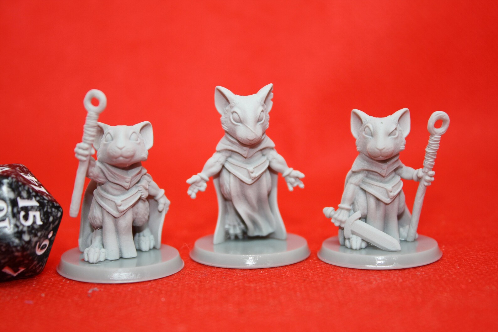 28mm Mousling Sorcerer Miniatures Set of 3 for Dungeons and | Etsy