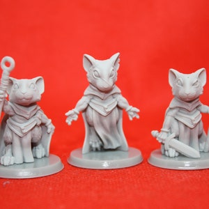 28mm Mousling Sorcerer Miniatures Set of 3 for Dungeons and Dragons ...