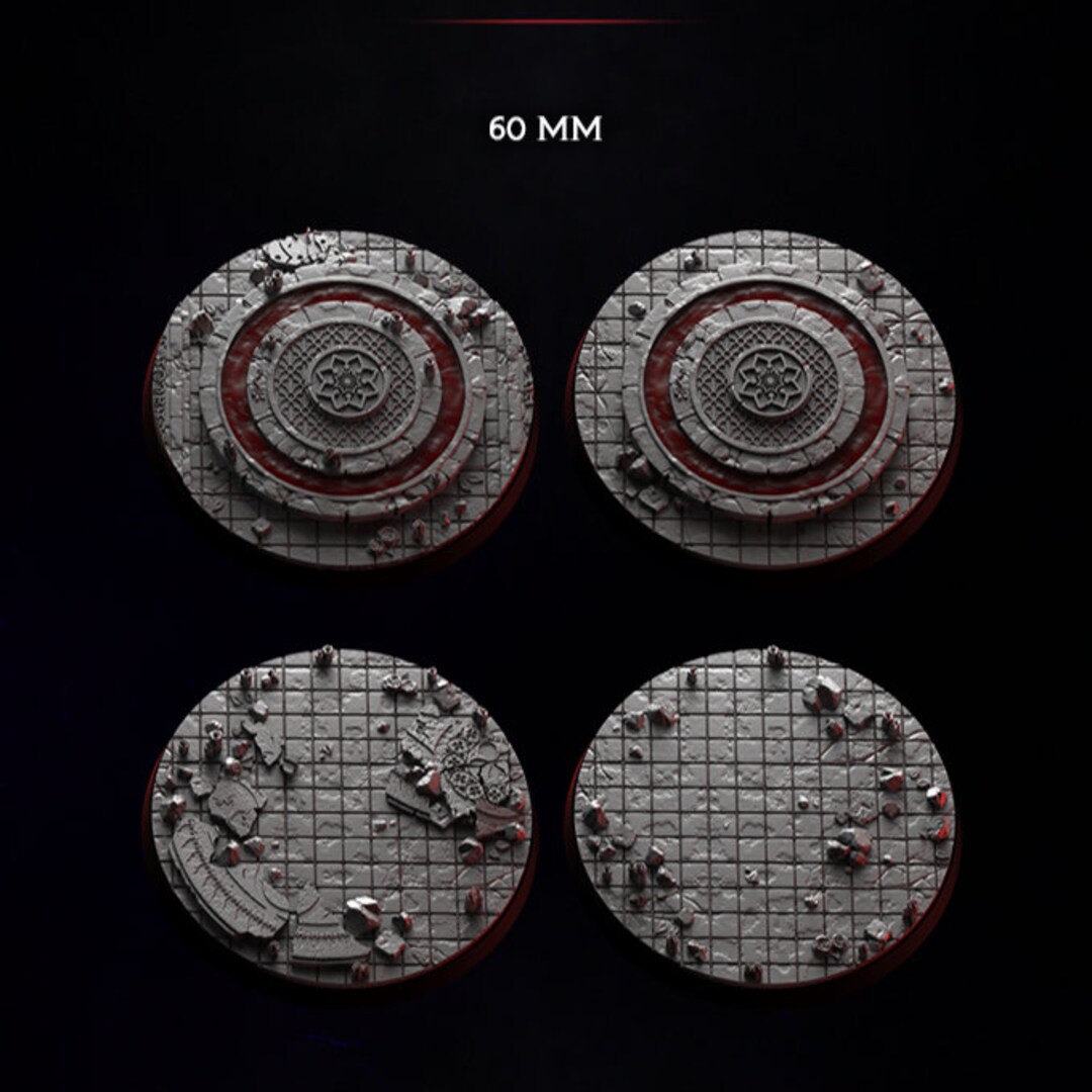 60mm on Blessed Ground Bases, Set of 4, Table Top Gaming, RPG ...