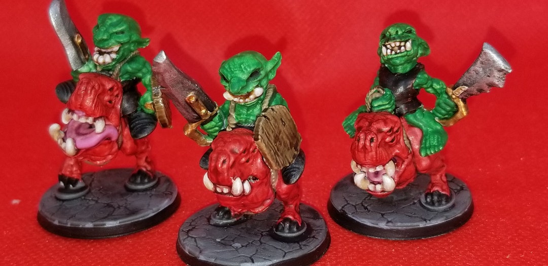 28mm Goblin Riders Miniatures Set of 3 for Dungeons and Dragons ...