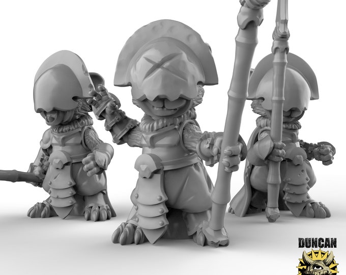 28mm Mousling Cultist Spears Miniatures Set of 3 for Dungeons and ...