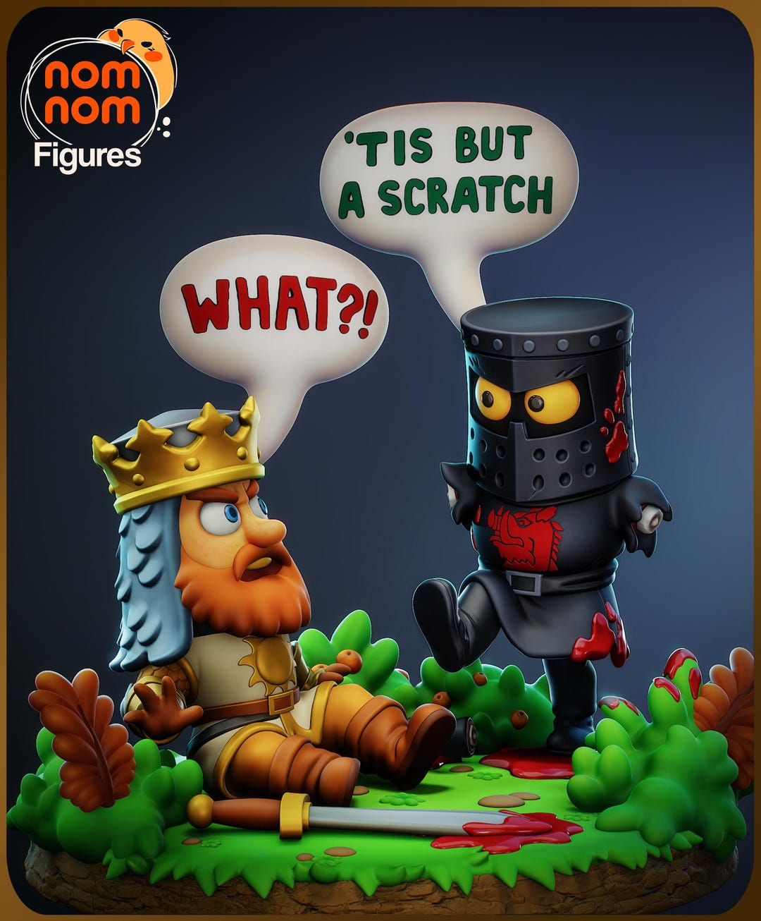 The Black Knight Chibi Monty Python the Holy Grail 3D Printed Statue ...