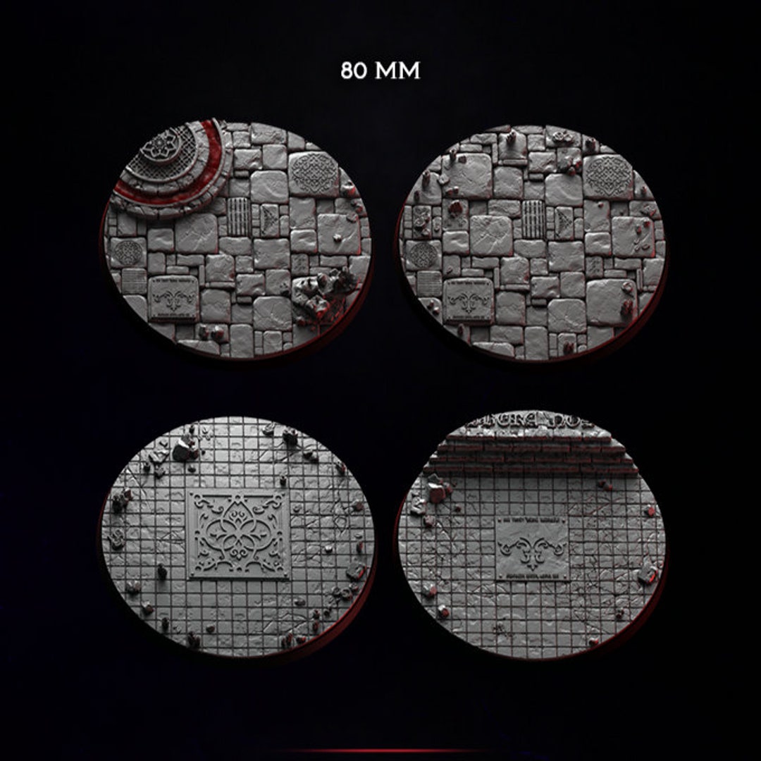 80mm on Blessed Ground Bases, Set of 4, Table Top Gaming, RPG ...