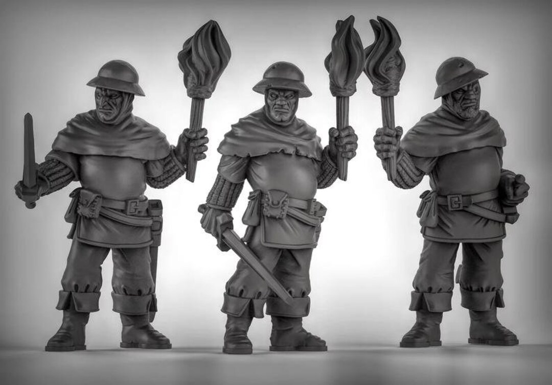 28mm Torch Guards Miniatures Set of 3 for Dungeons and Dragons ...