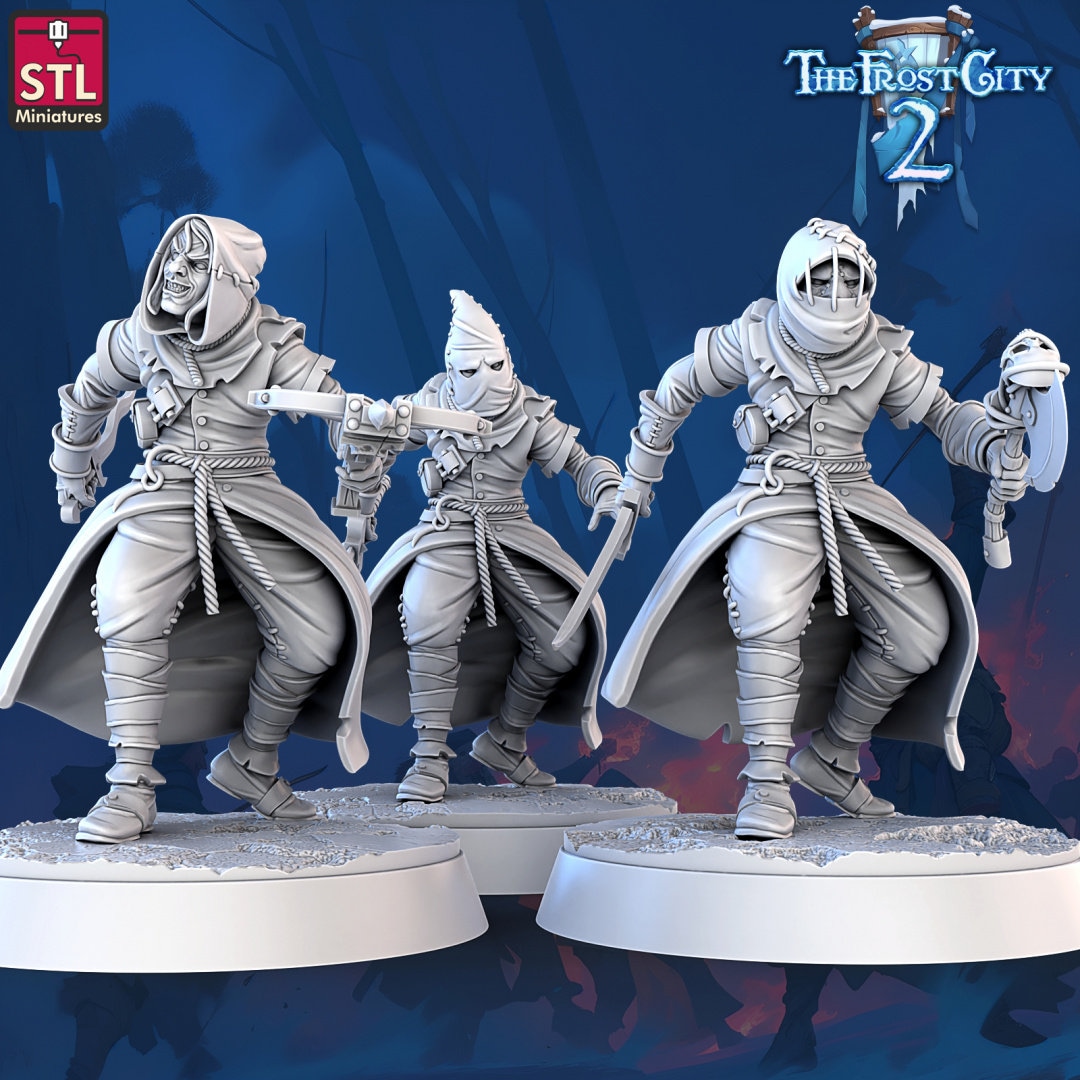 Cultist Modular Set C (3) the Frost City 2 Miniature NPC Dungeons and ...