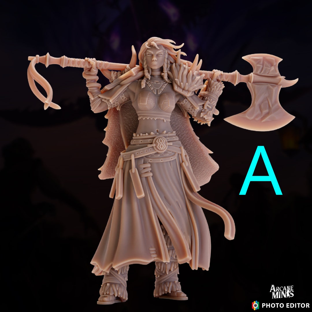 Female Frost Barbarian Resin Miniature - D&D Tabletop Gaming - Etsy