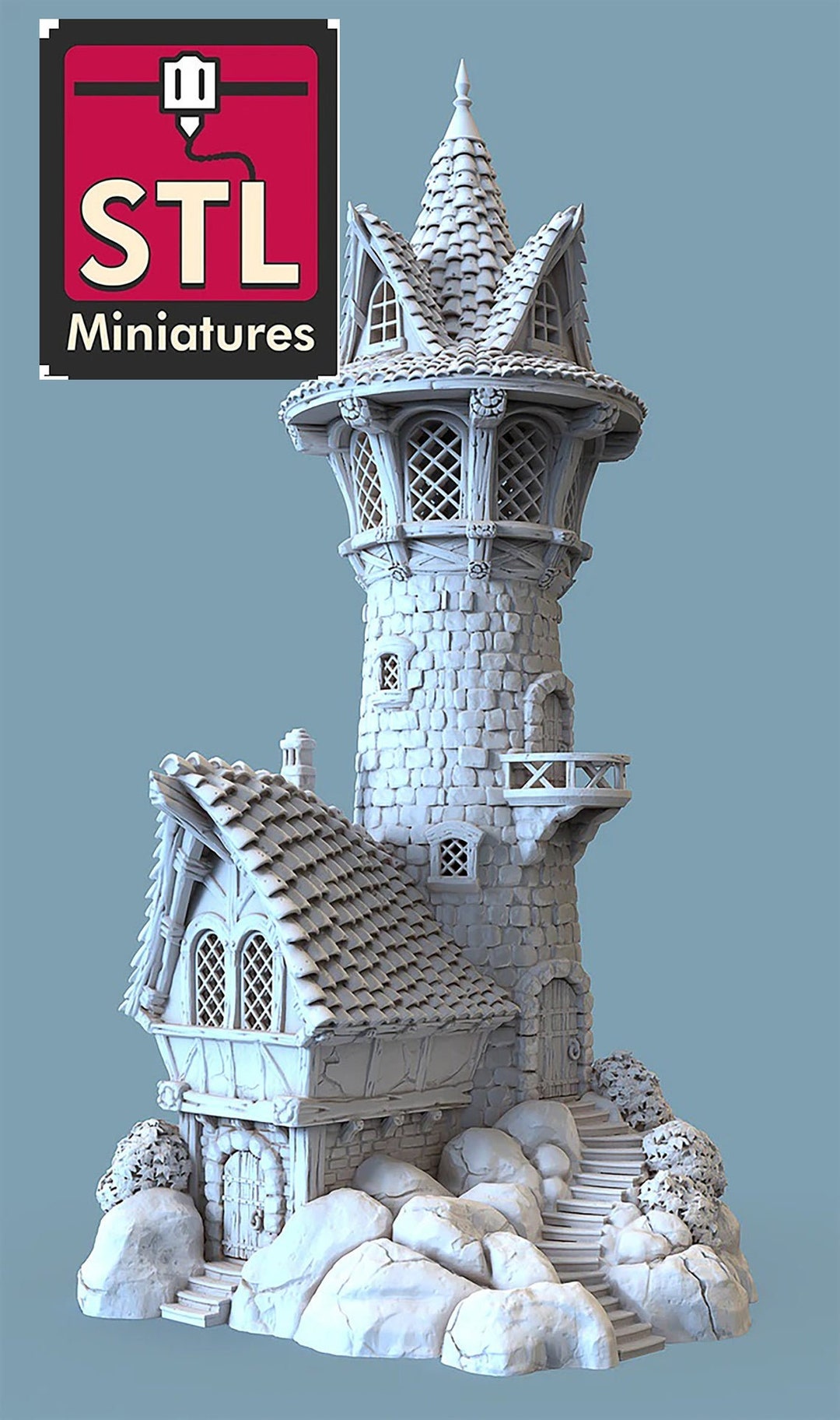 3D Printed Wizard Tower – Firwood City, 28mm D&D Terrain - Etsy