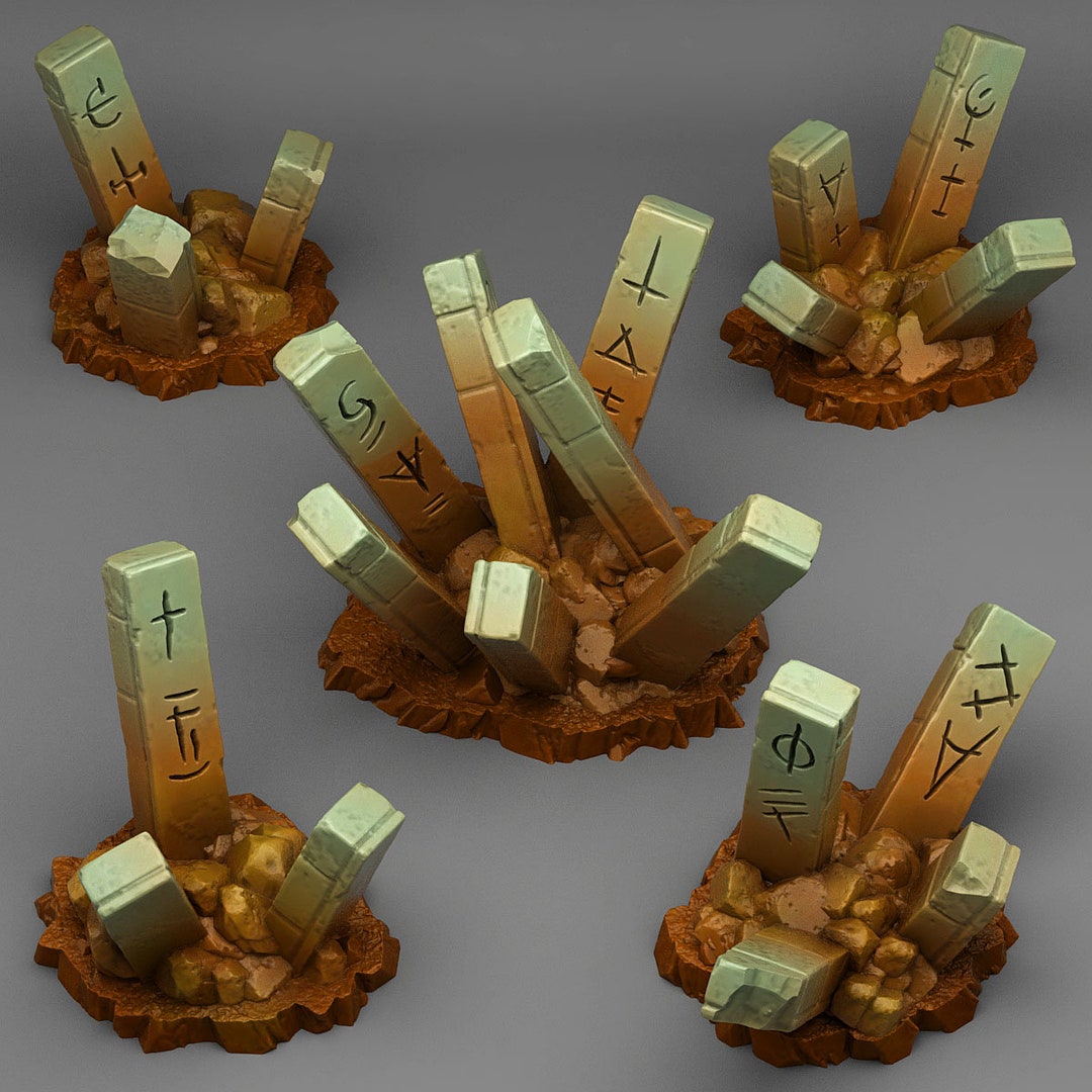 Ancient Secret Stones Rocks Terrain Set of 5 Dungeons and Dragons ...