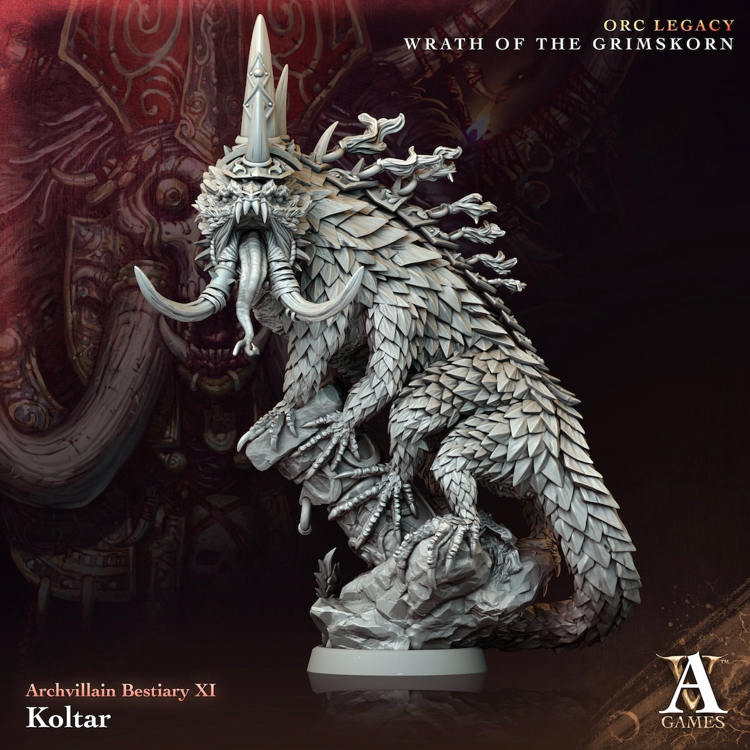 Koltar Miniature | Archvillain Games Orc Legacy | Dnd RPG Tabletop ...