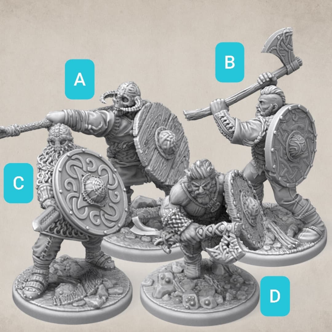 Midgard Viking Warband- Asgard Rising 3D Printed Resin Miniature ...