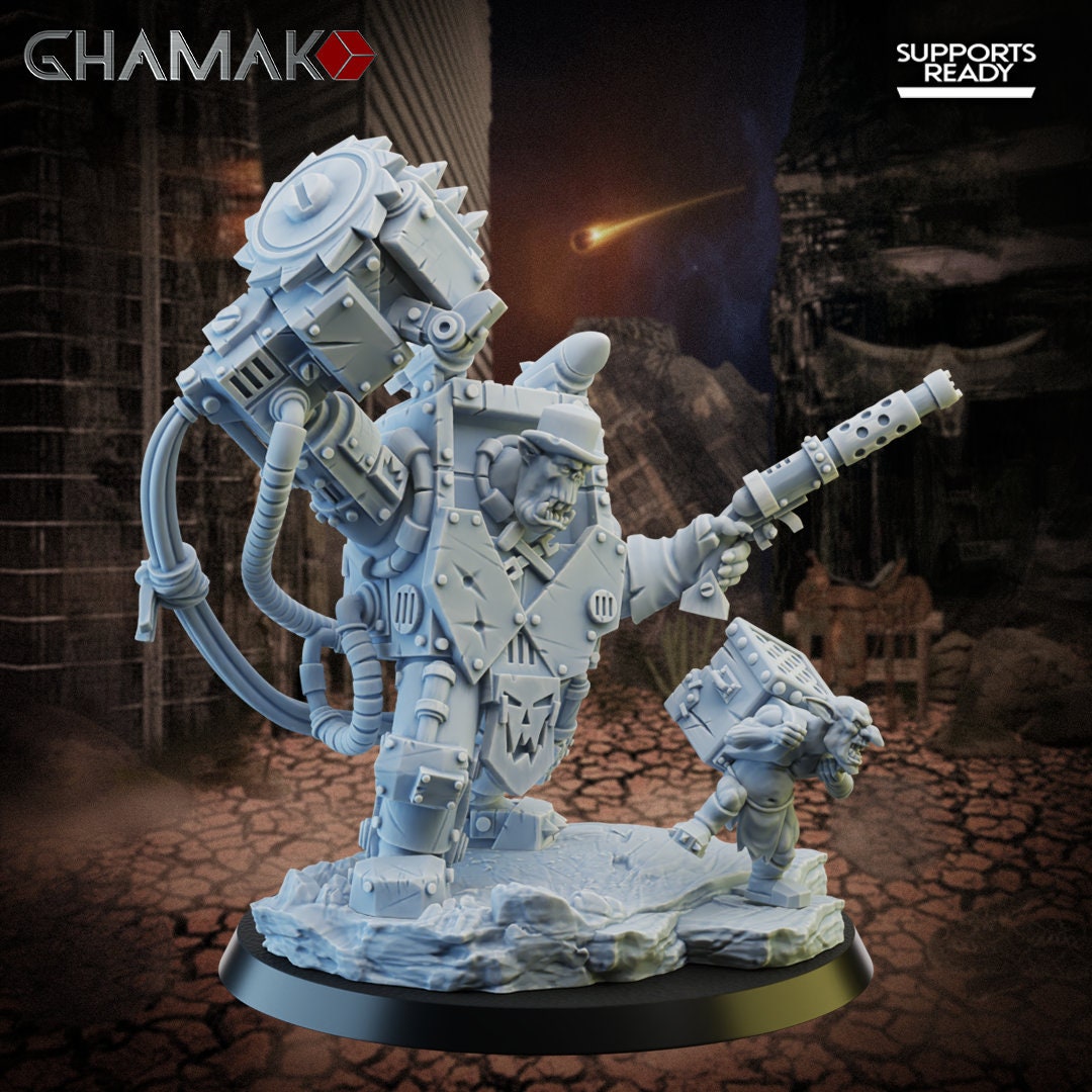 Wild West Orks Warboz With Mega Armour, - Ghamak 3D Printed 32 MM Scale ...