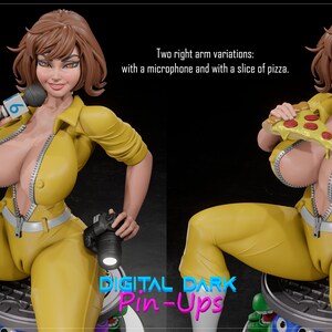 Fan Art April O'neil, 180mm Version SFW and NSFW Versions, Pin up Figure, Digital Dark Pin up ...