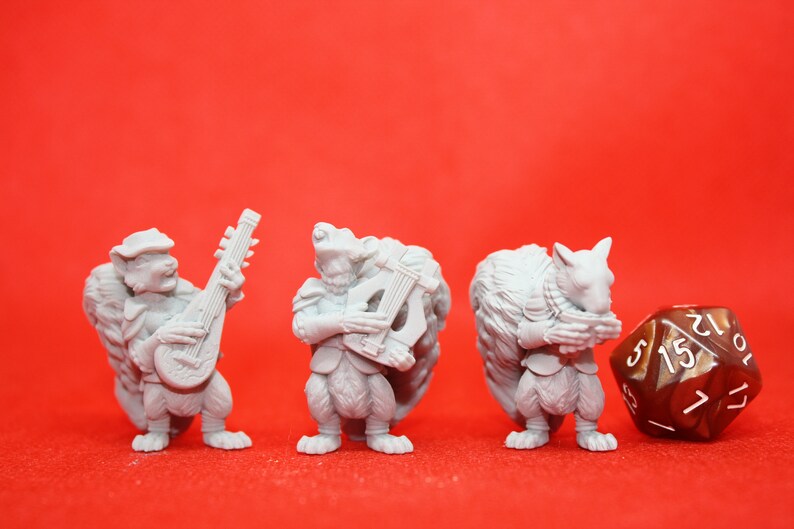 28mm Squirrel Bards Miniatures Set of 3 for Dungeons and Dragons ...