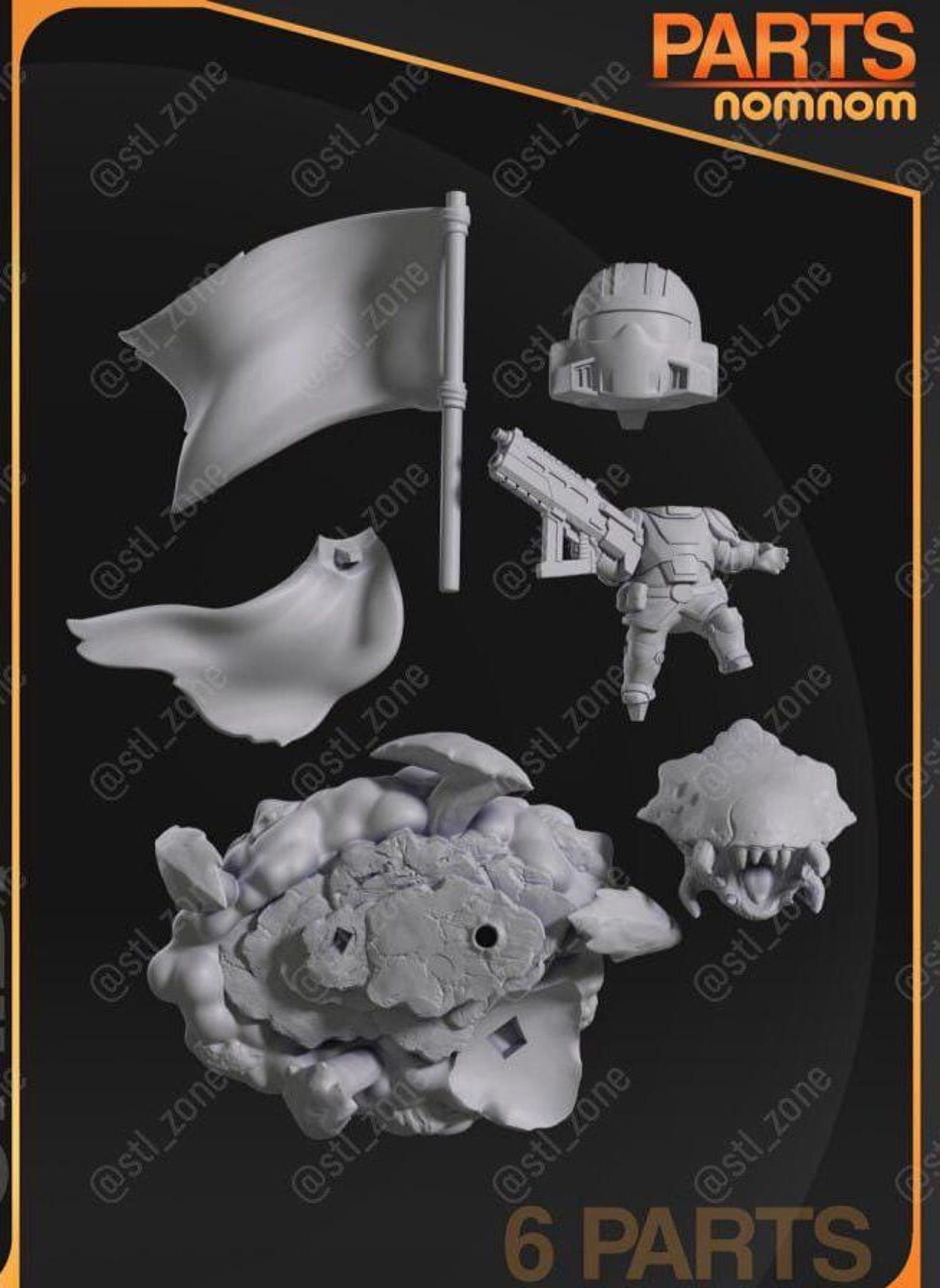 Heck Divers Diorama Chibi 3D Printed Statue Kit | Garage Kit | Model ...