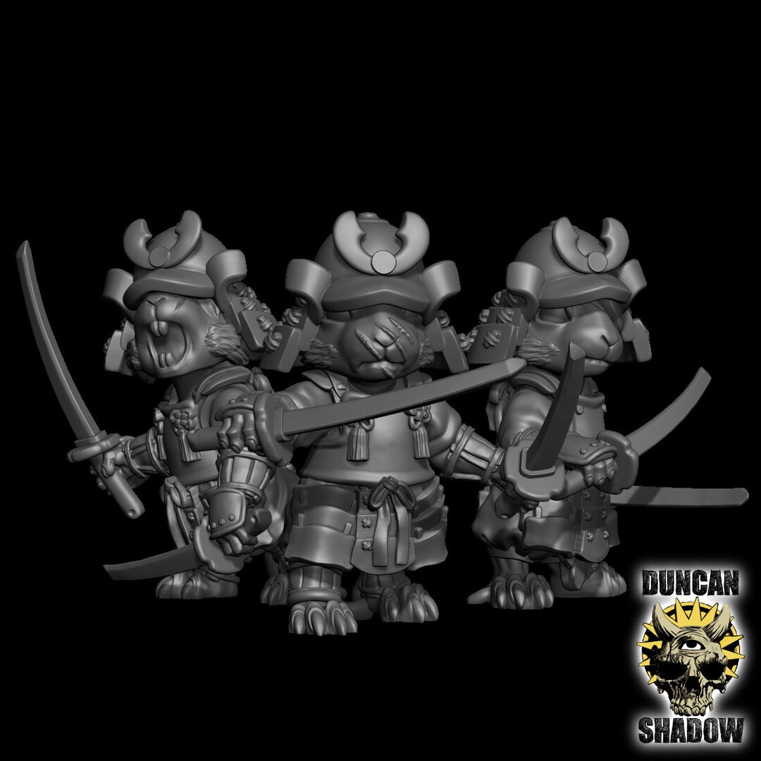 28mm Mousling Samurai Swords Miniatures Set of 3 for Dungeons and ...