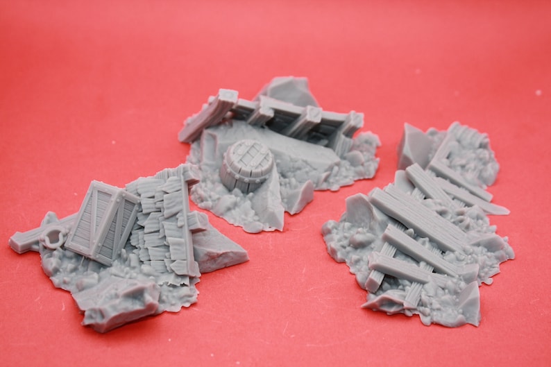 Urban Rubble Piles, Resin 28mm Tabletop Terrain (set of 6) - Etsy