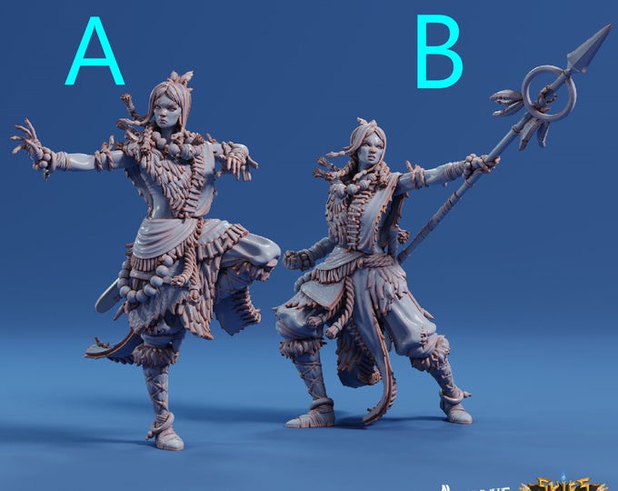 Human Female Monk Heroes and Npcs 32mm 28mm Miniatures for Tabletop ...