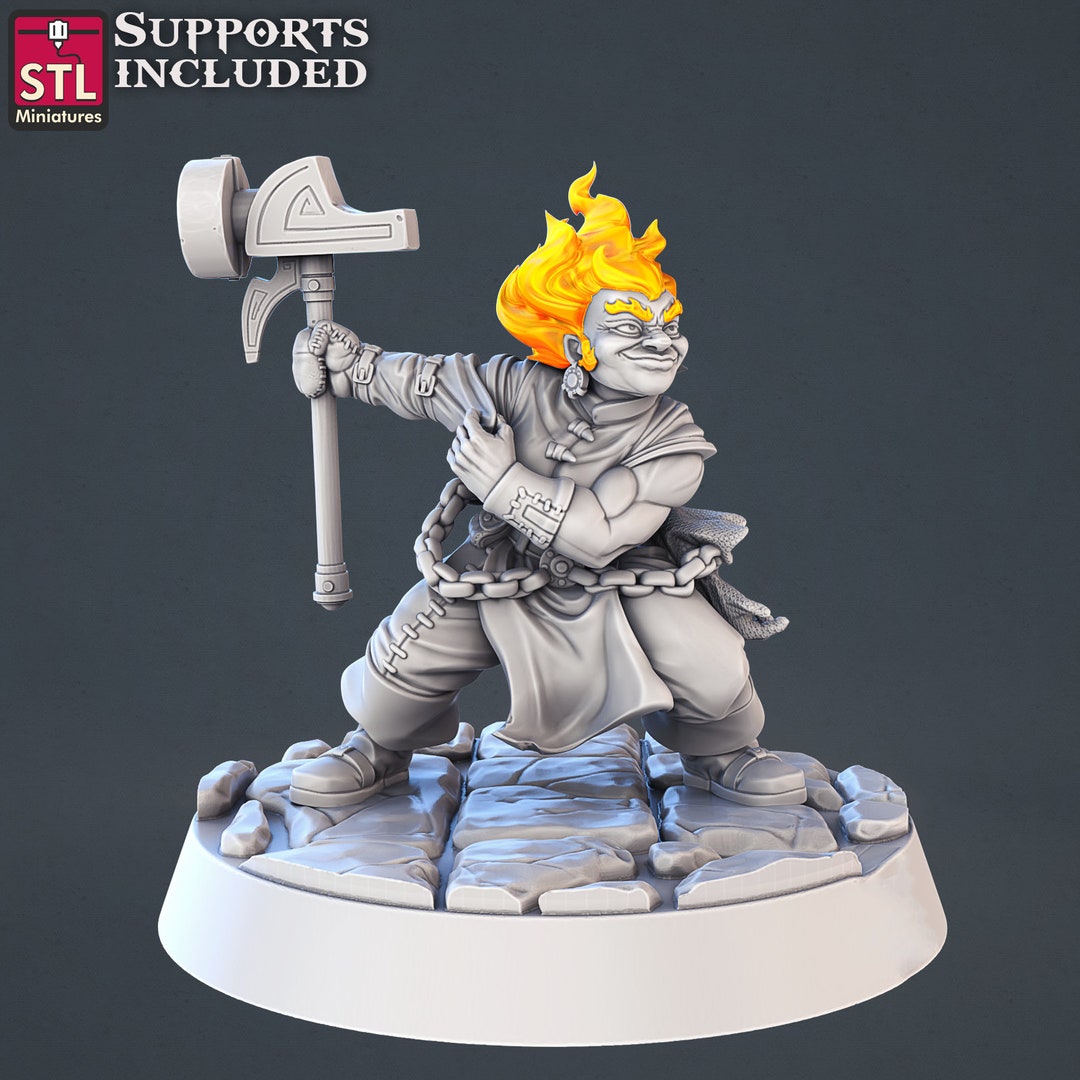 Fantasy Props Genasi Fire Miniature NPC Dungeons and Dragons ...