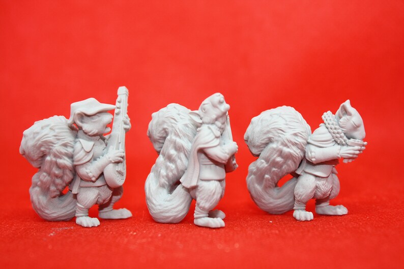 28mm Squirrel Bards Miniatures Set of 3 for Dungeons and | Etsy