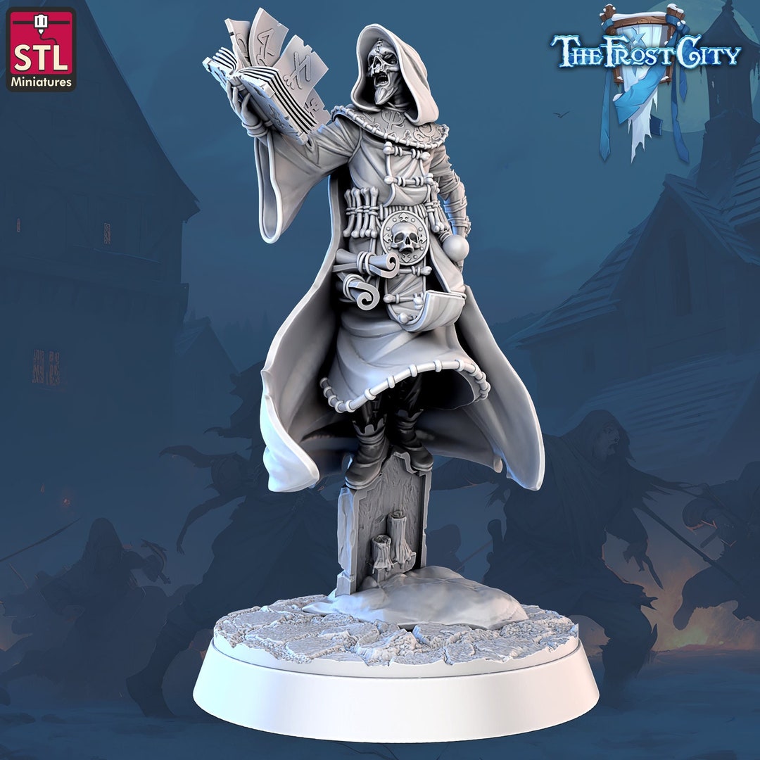 The Frost City Mage Necromancer Miniature NPC Dungeons and Dragons ...
