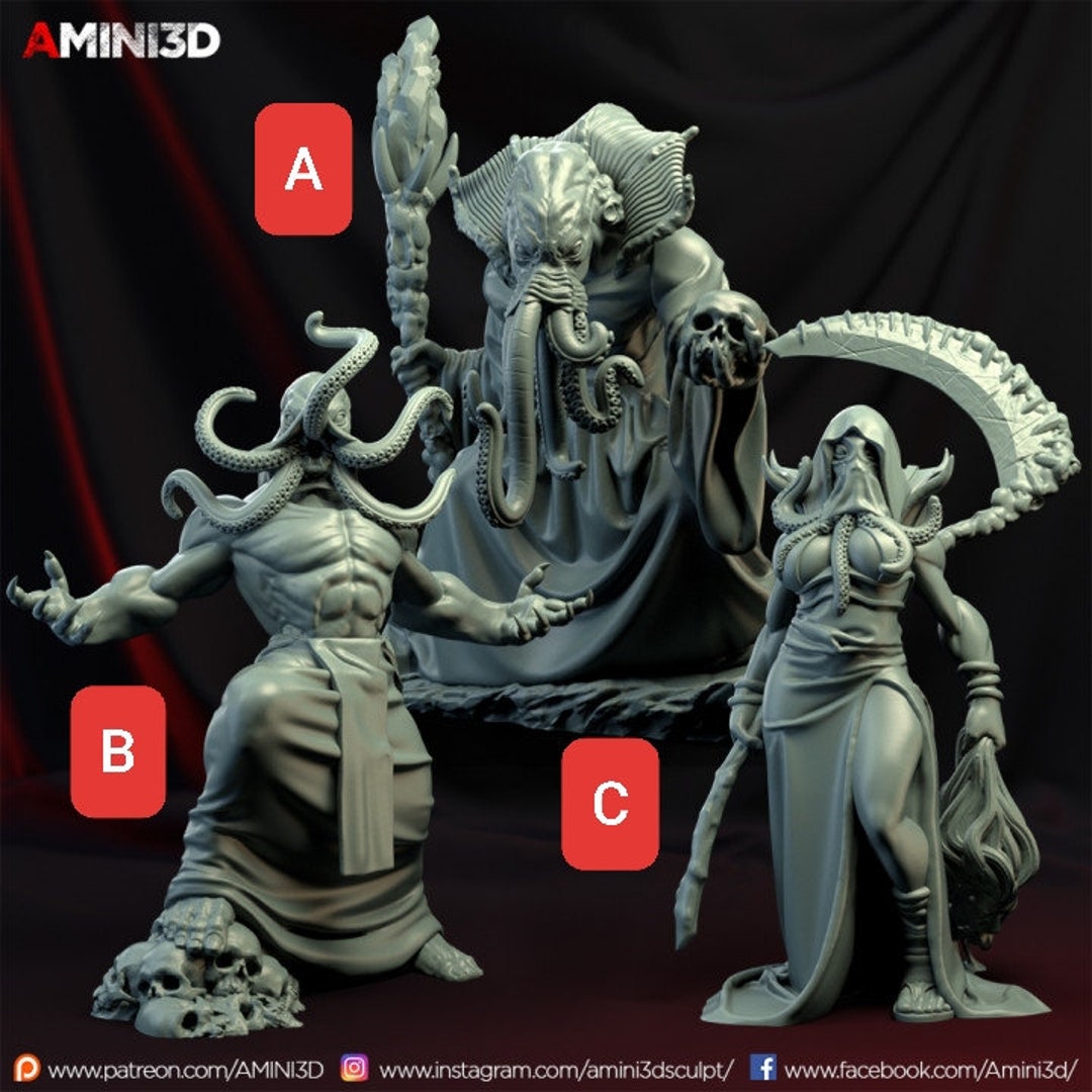 Illithid Mindflayers - Resin Miniatures - Dnd - Dungeons and Dragons ...