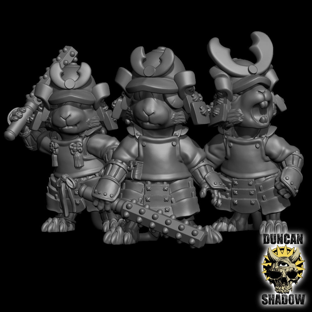 28mm Mousling Samurai Clubs Miniatures Set of 3 for Dungeons and ...