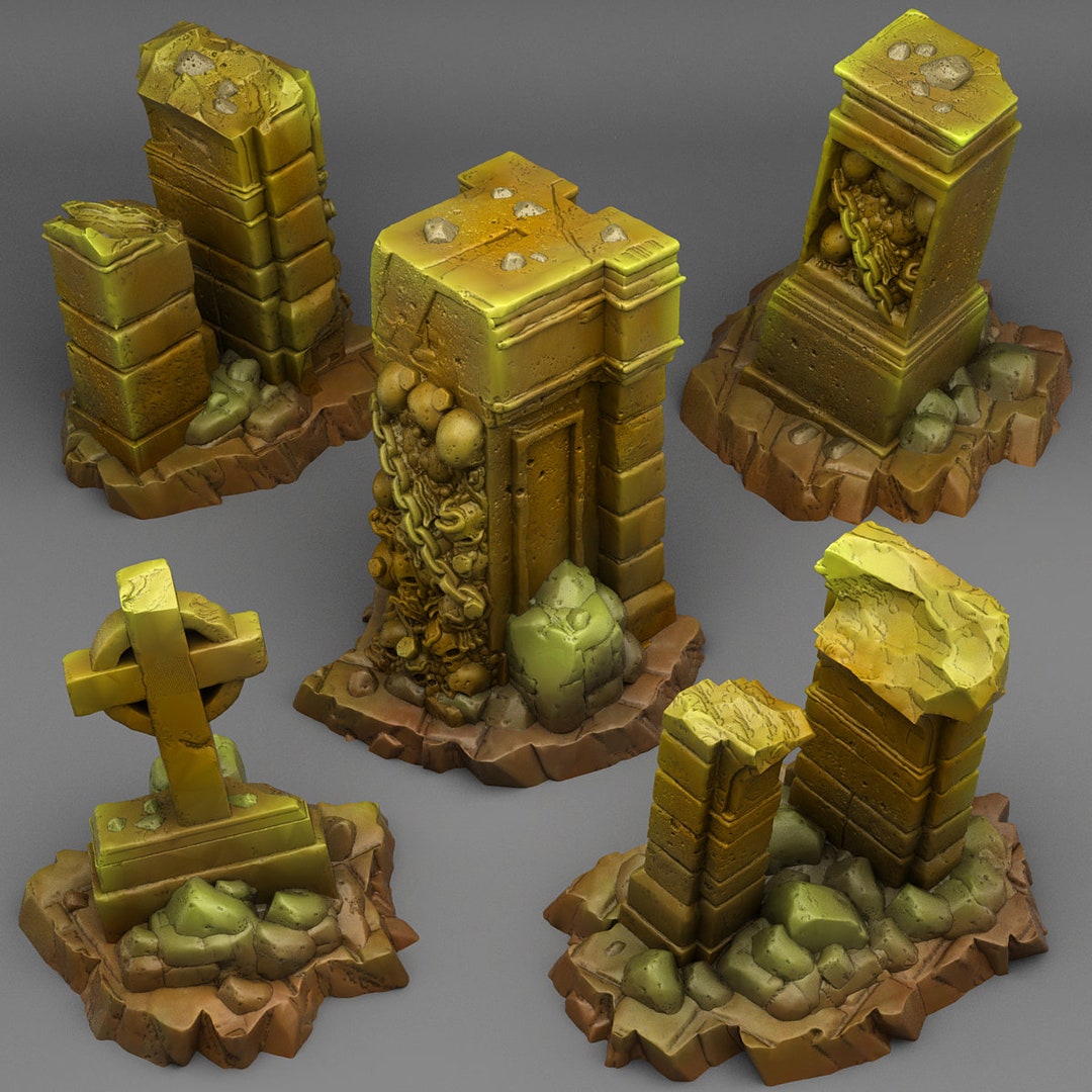 Mausoleum Ruins Terrain Set of 5 Dungeons and Dragons, Pathfinder ...