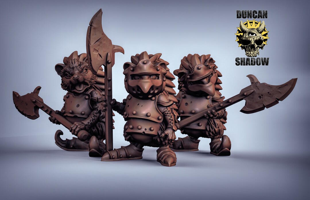 28mm Hedgehog With Halberds Miniatures Set of 3 for Dungeons and ...