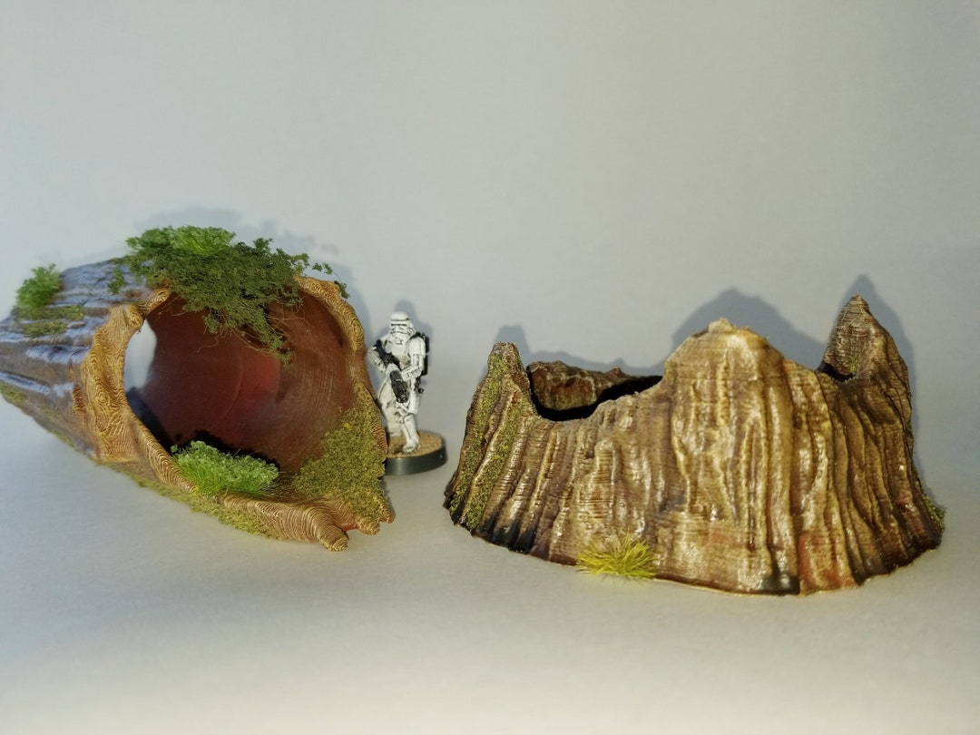 Giant Hollow Log Terrain and Tree Stump for Star Wars Legion Endor ...
