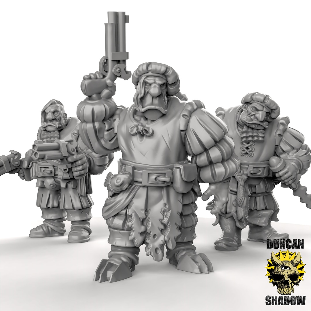 32mm Empire Ogres With Guns Miniatures Set of 3 for Dungeons and ...