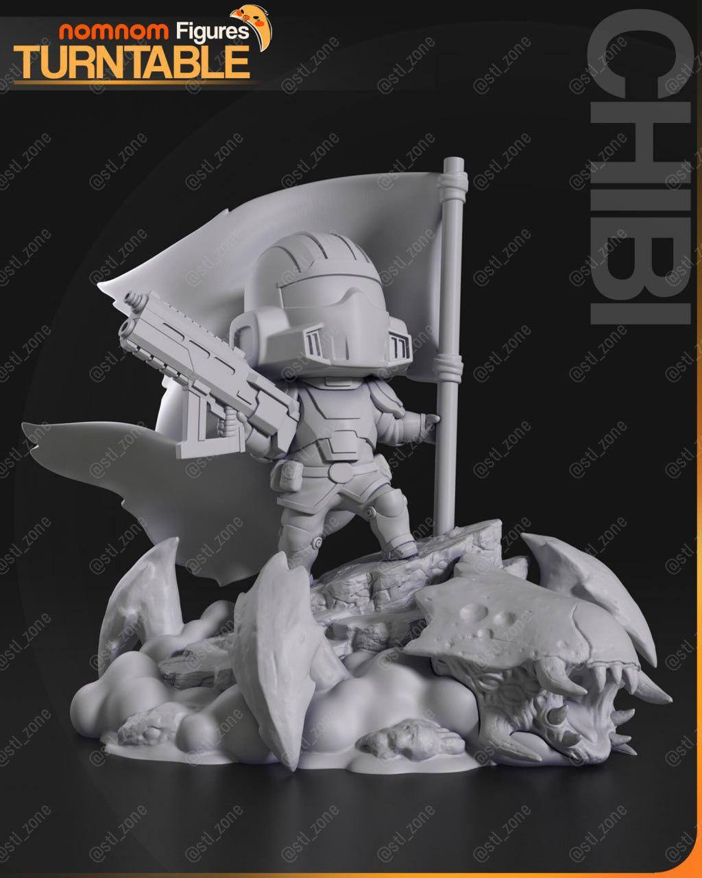 Heck Divers Diorama Chibi 3D Printed Statue Kit | Garage Kit | Model ...