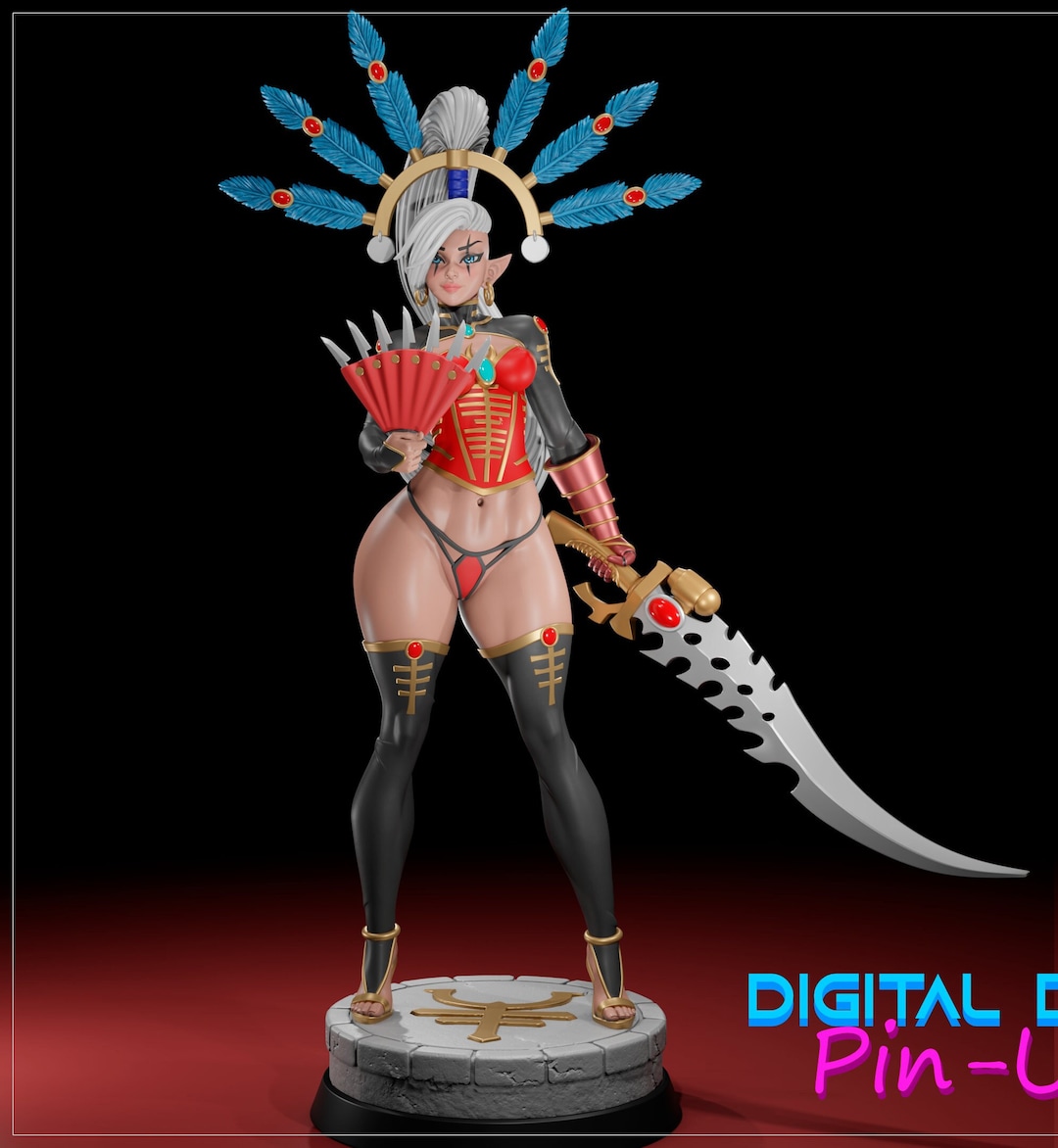 Fan Art Yvraine 270mm Tall Version SFW and NSFW Versions, Pin up Figure, Digital Dark Pin up ...