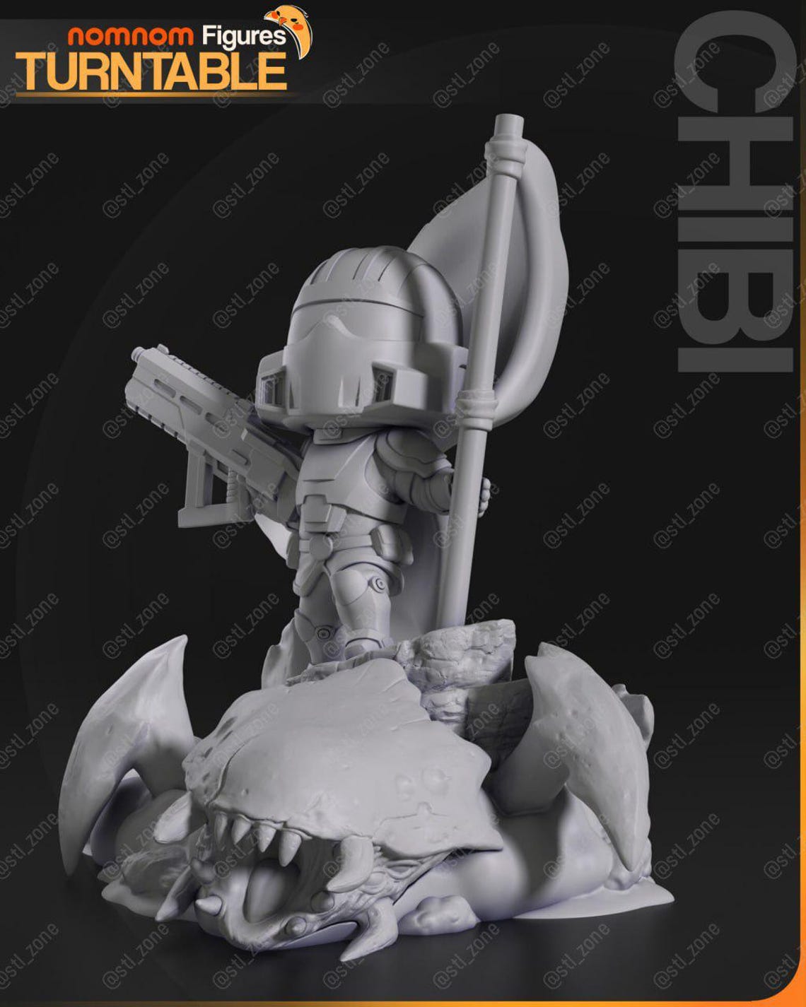 Heck Divers Diorama Chibi 3D Printed Statue Kit | Garage Kit | Model ...